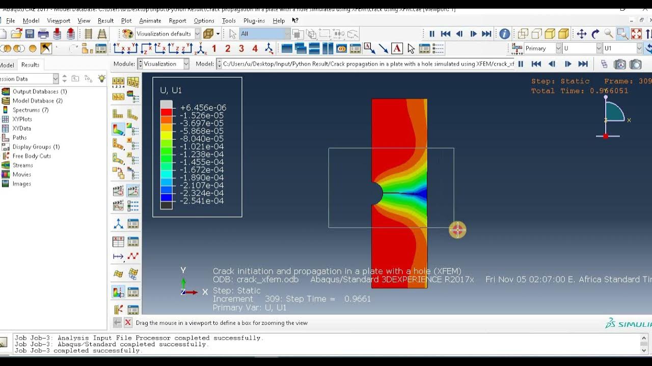 Crack propagation using XFEM ABAQUS - YouTube
