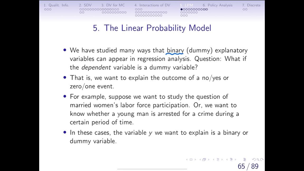 7.5a The Linear Probability model - YouTube