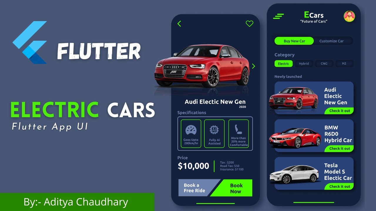 Flutter E-Cars App UI - Speed Code - YouTube