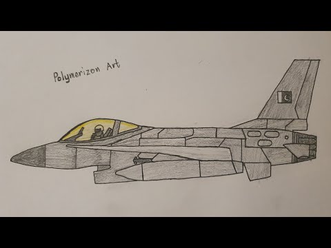 How to draw F-16 falcon fighter jet | Easy | Step by step