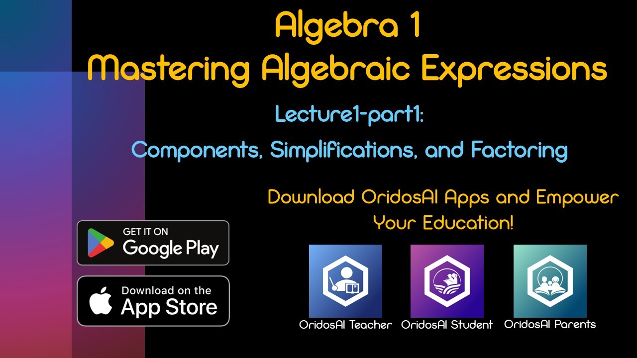 Understanding Algebraic Expressions: Components, Simplification, and Factoring Explained - YouTube