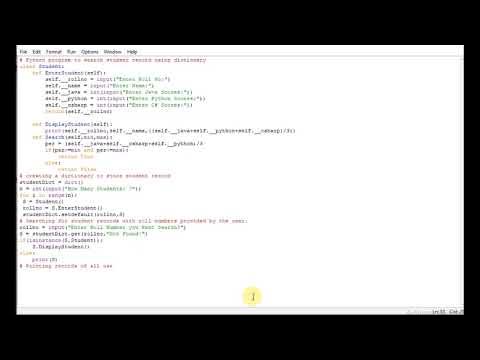 Python program to search student record using dictionary - YouTube