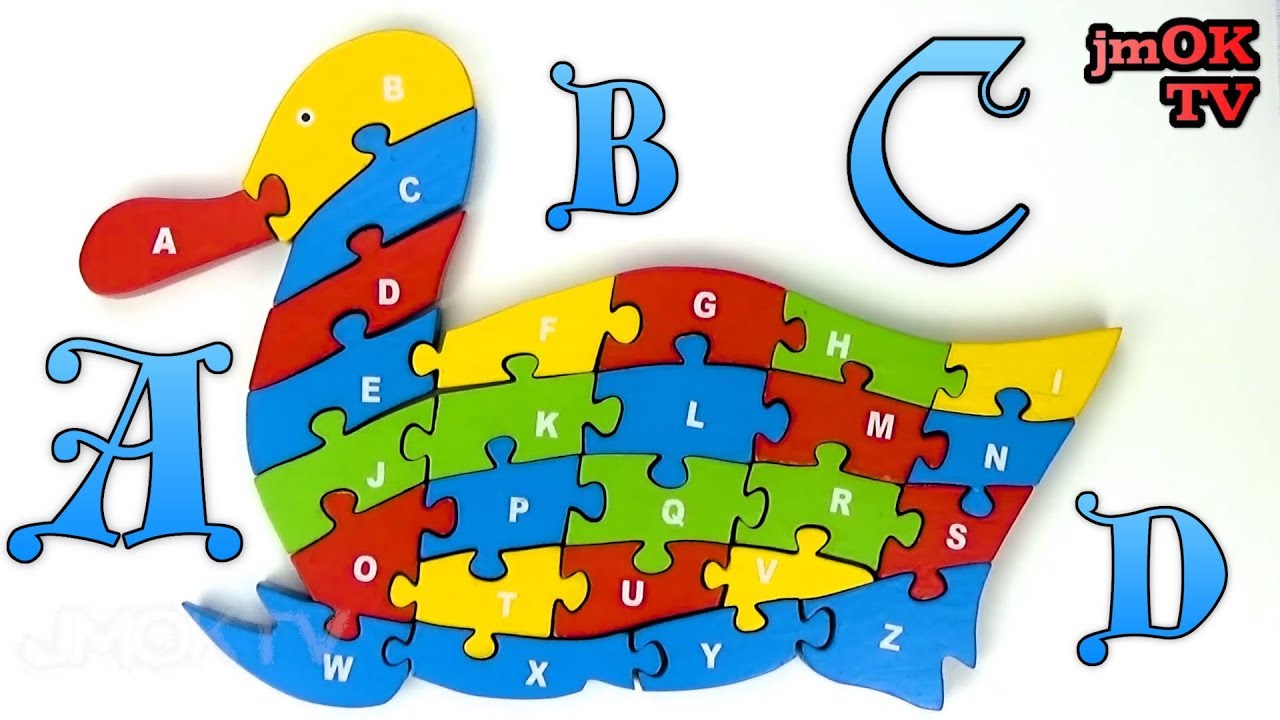 A B C D E F G DUCK Puzzle. Learn Alphabet with DUCK Puzzle. 26 Letters ...