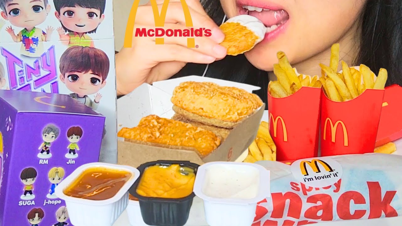Trying McDonald's BTS TinyTan Collab | Chicken Nuggets | Snack Wrap ...