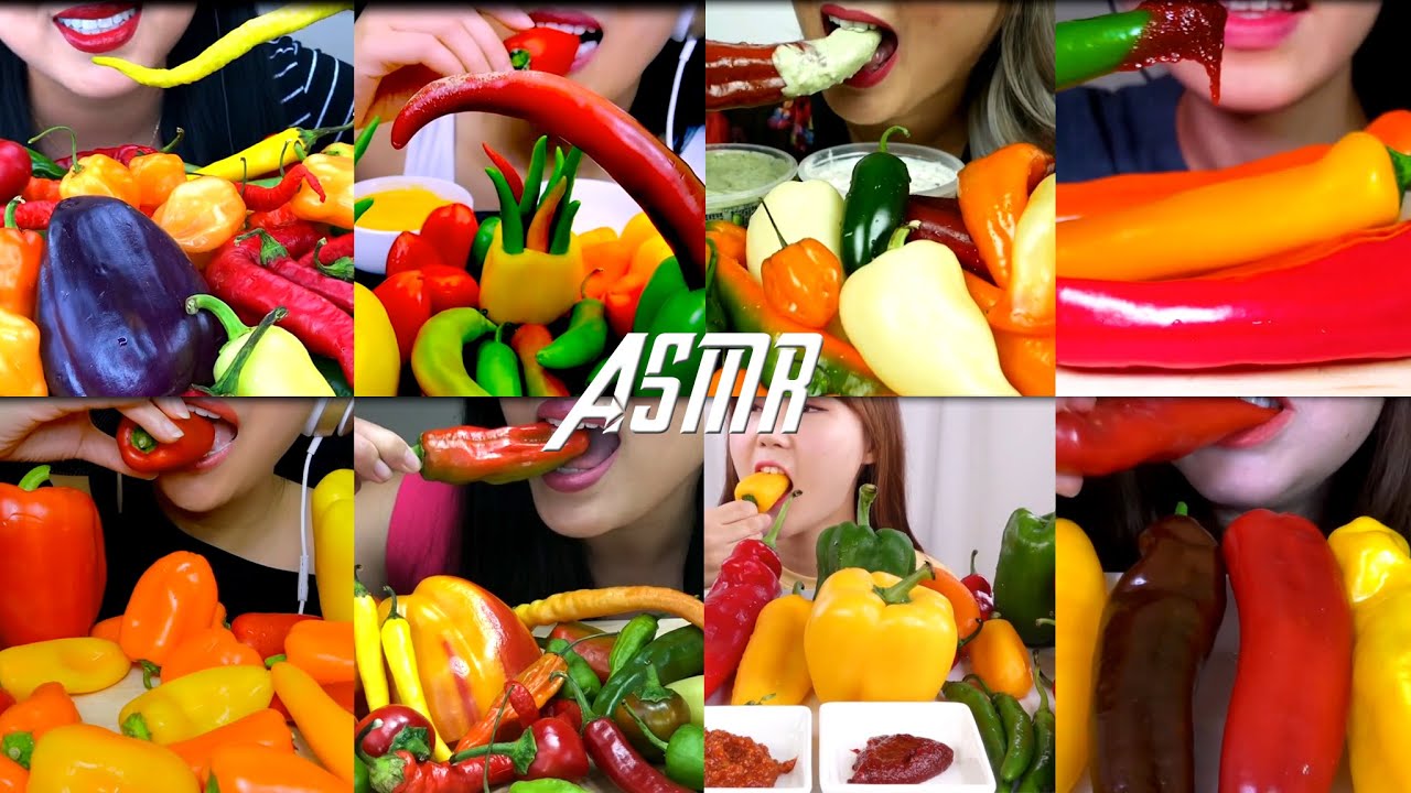 ASMR PEPPER PLATTER (Spicy & Sweet Peppers) I TỔNG HỢP CLIP ĂN ỚT ( ớt ...