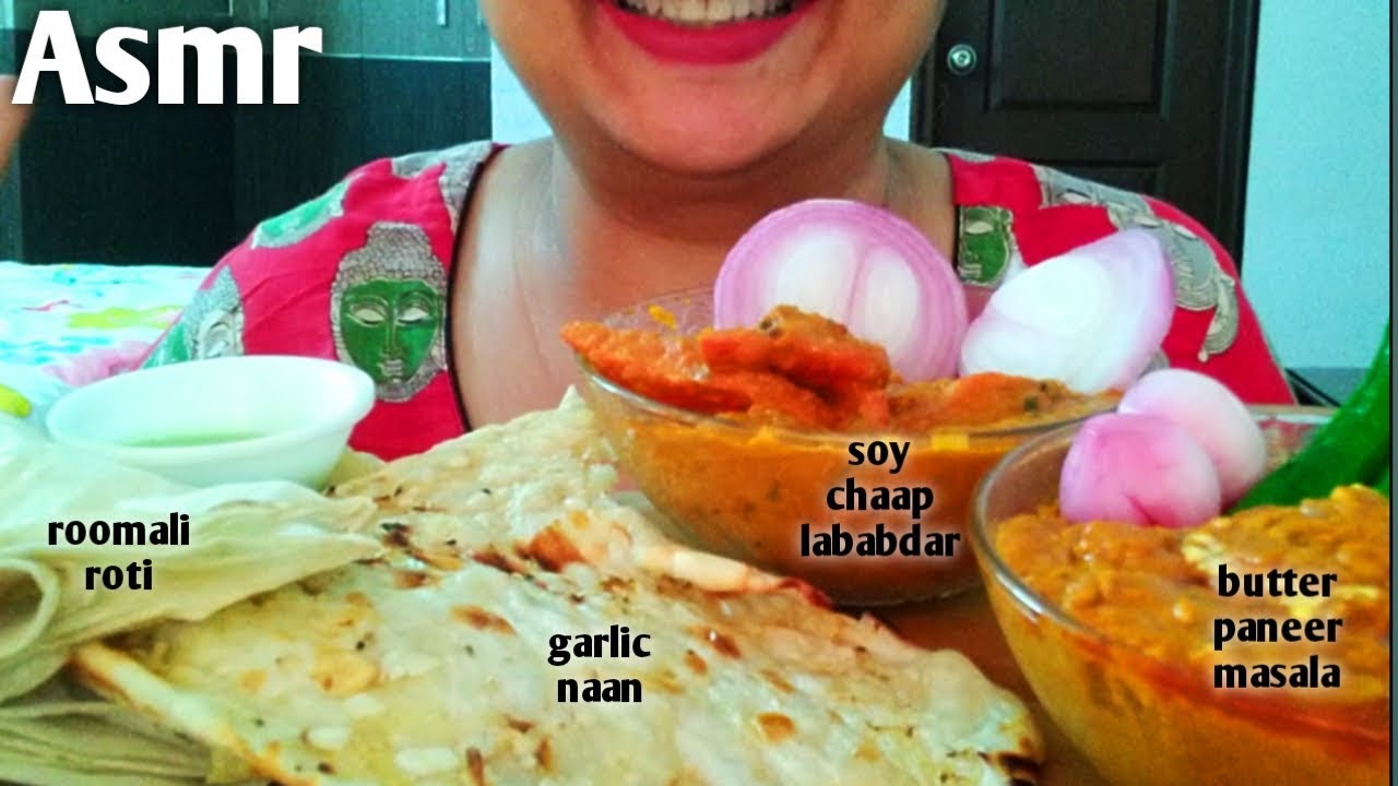 Eating Soya chaap lababdar,paneer Butter masala, garlic naan, rumali ...