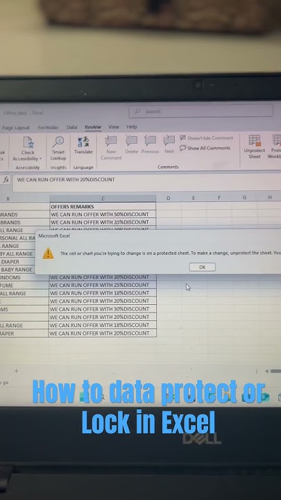 How to data protect or Lock in Excel #computereducation #shortcutkeys #computertechnic - YouTube