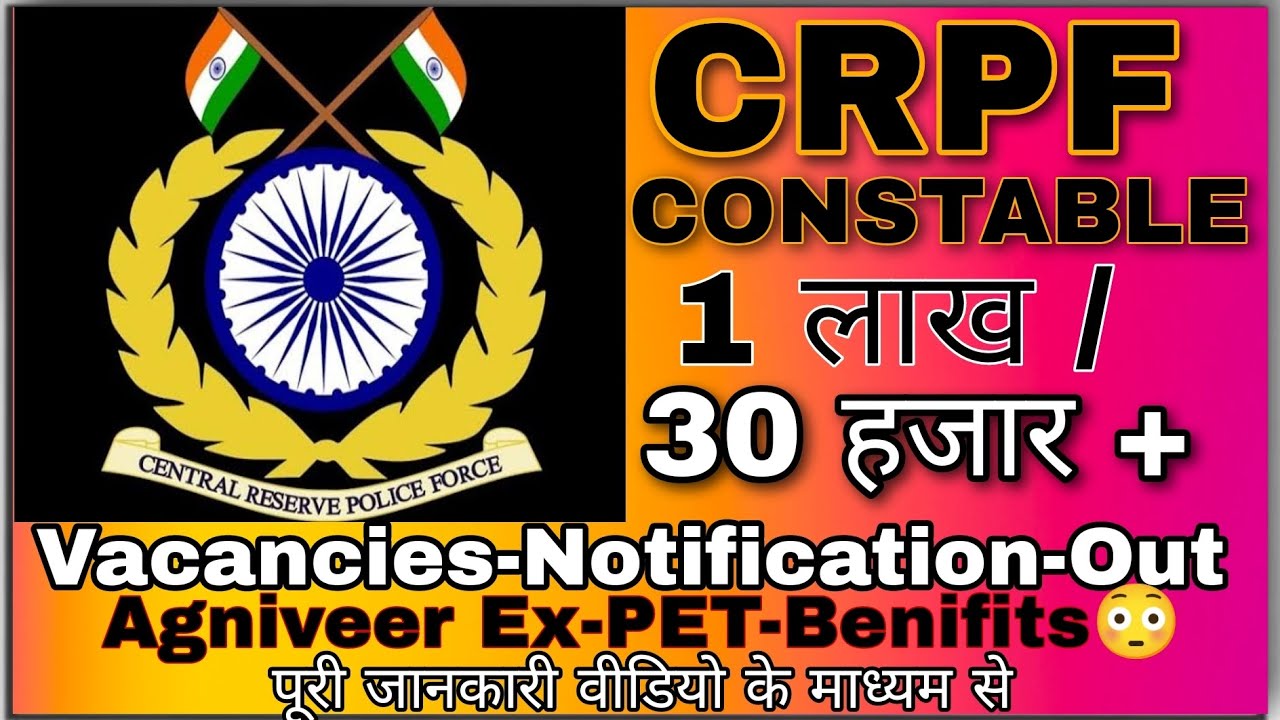 CRPF Costable Notification Out || Full Details 😳😳 - YouTube