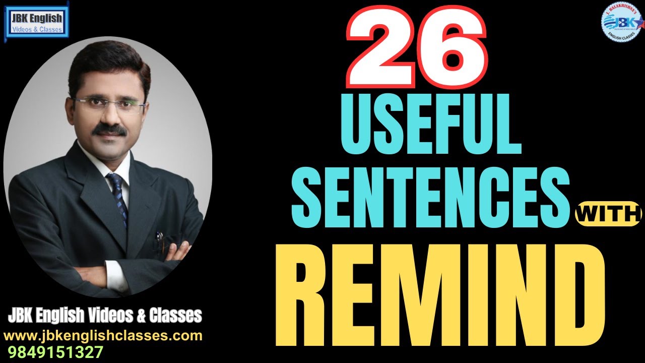 Sentences with "REMIND"-by JBK English Videos & Classes#jbk #jbkenglish ...