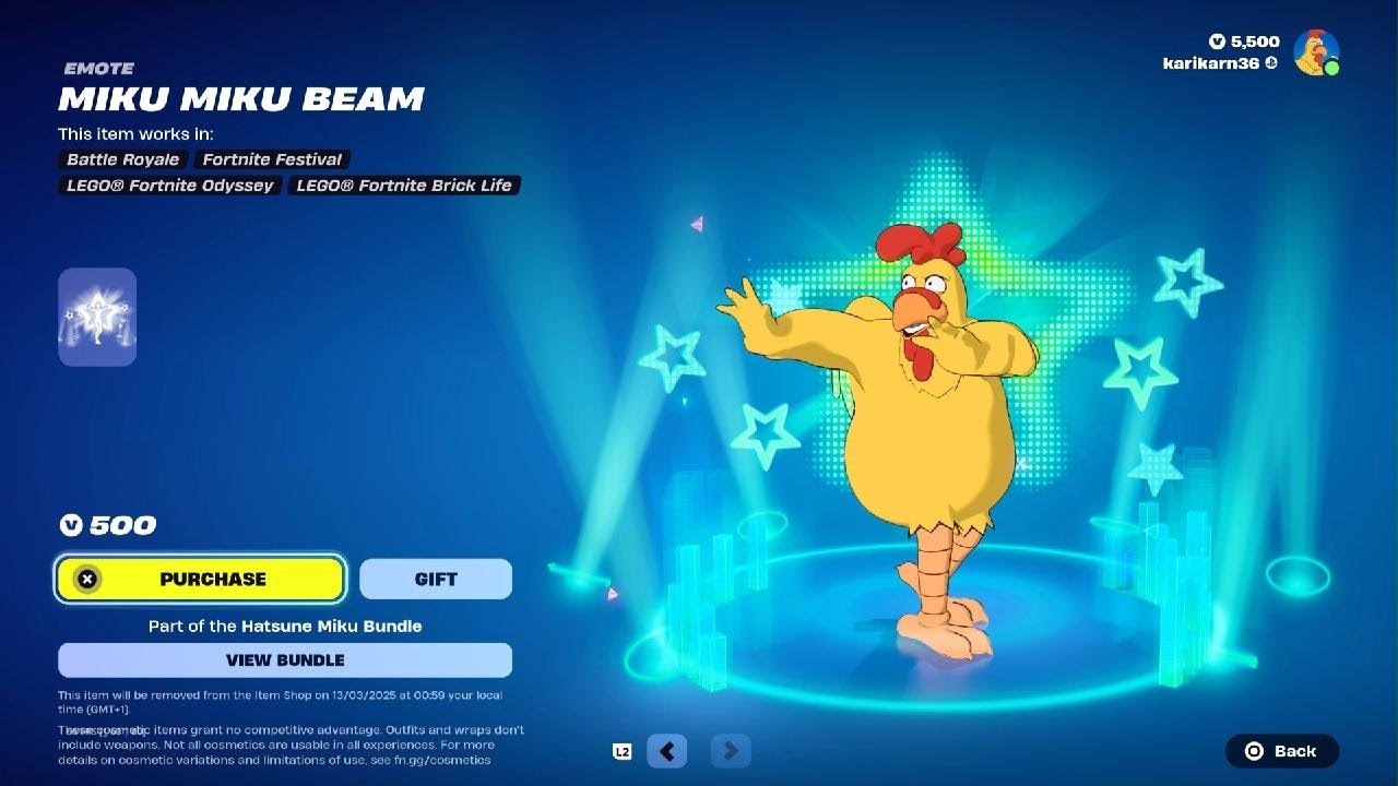 Fortnite: Giant chicken X Miku Miku Beam - YouTube