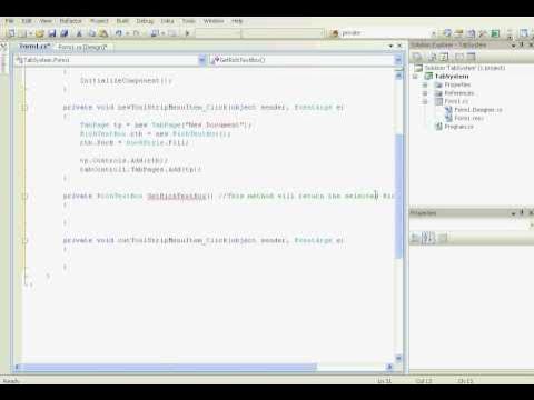 [C#] Tab System - Tabbed Notepad - YouTube