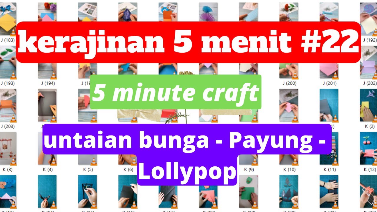 Kerajinan 5 menit #22 5 minute craft untaian bunga Payung Lollypop ...