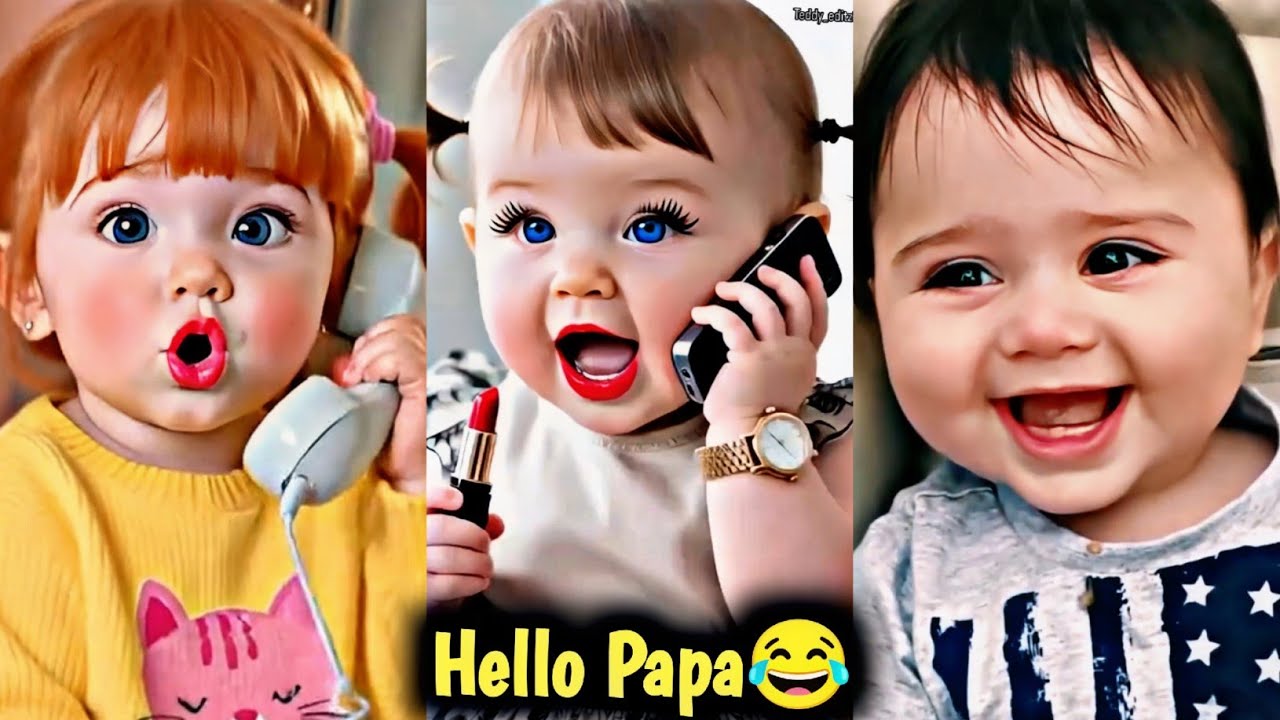 Funny Baby Laughing Compilation 😂 | Cute Baby Saying Hello Papa | Viral ...