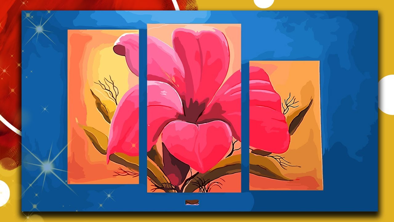 Vibrant Simple Acrylic Drawing - YouTube