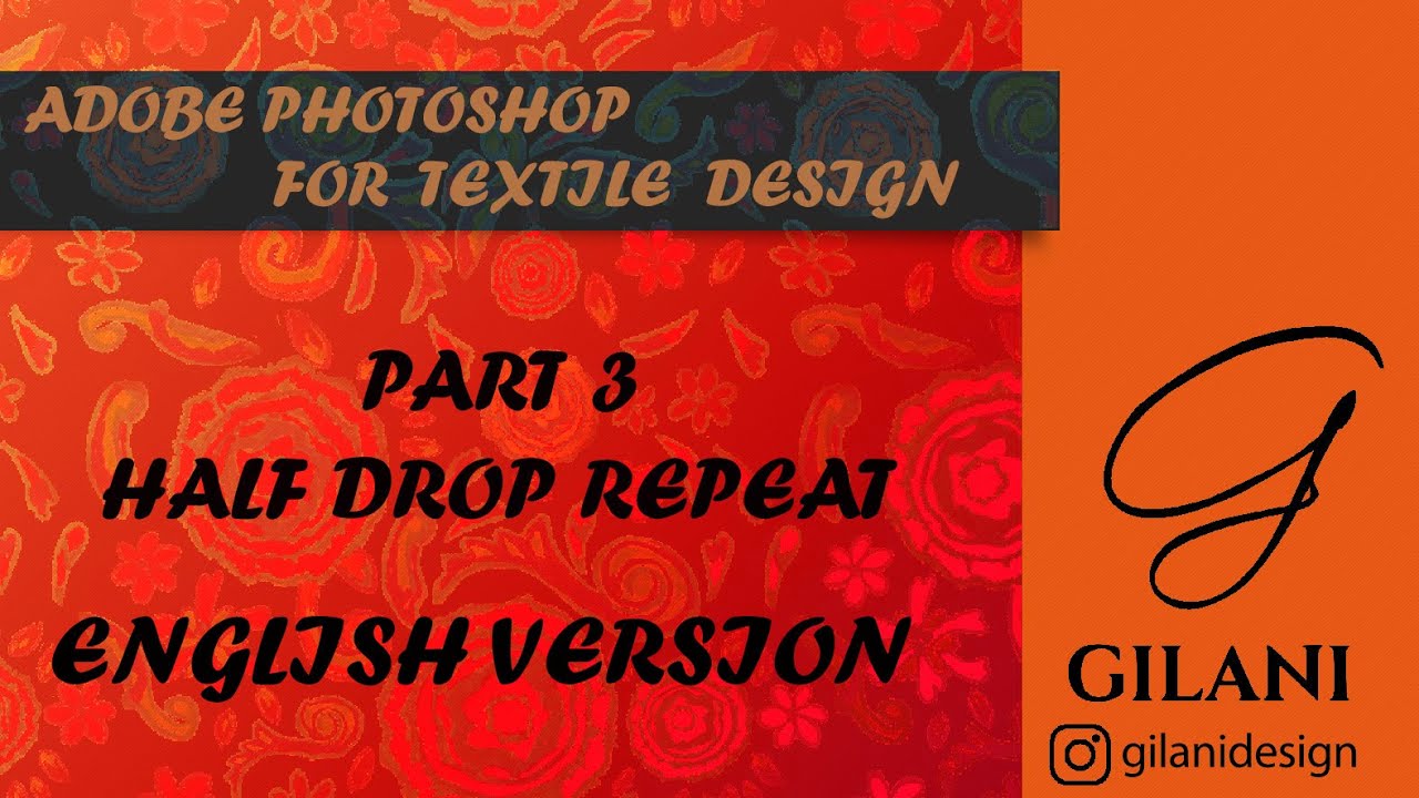 How to create half drop repeat in textile design - YouTube