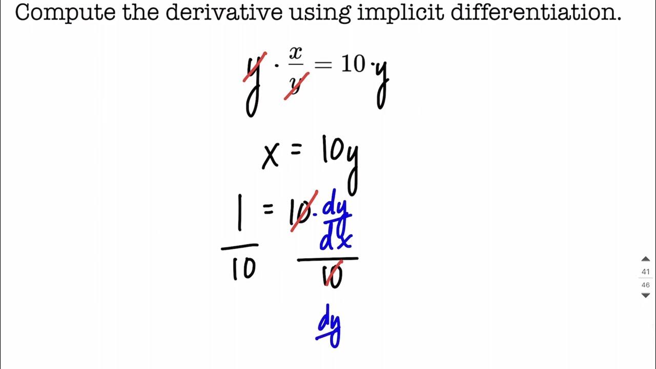 compute the derivative using implicit differentiation - YouTube