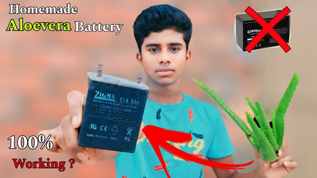 How to make aloe vera battery|| how to make rechargeable battery|| how ...
