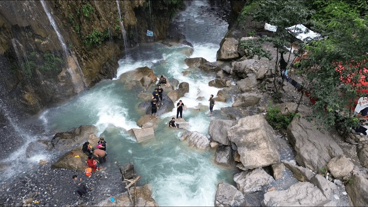 Drone view ambrella waterfall Most Beautiful Waterfall in world ...