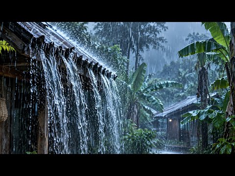 3 Dakikada Derin Uyku 😴 Tropikal Ormanda Şiddetli Yağmur 🌧️ Stres Giderme ve Rahatlama