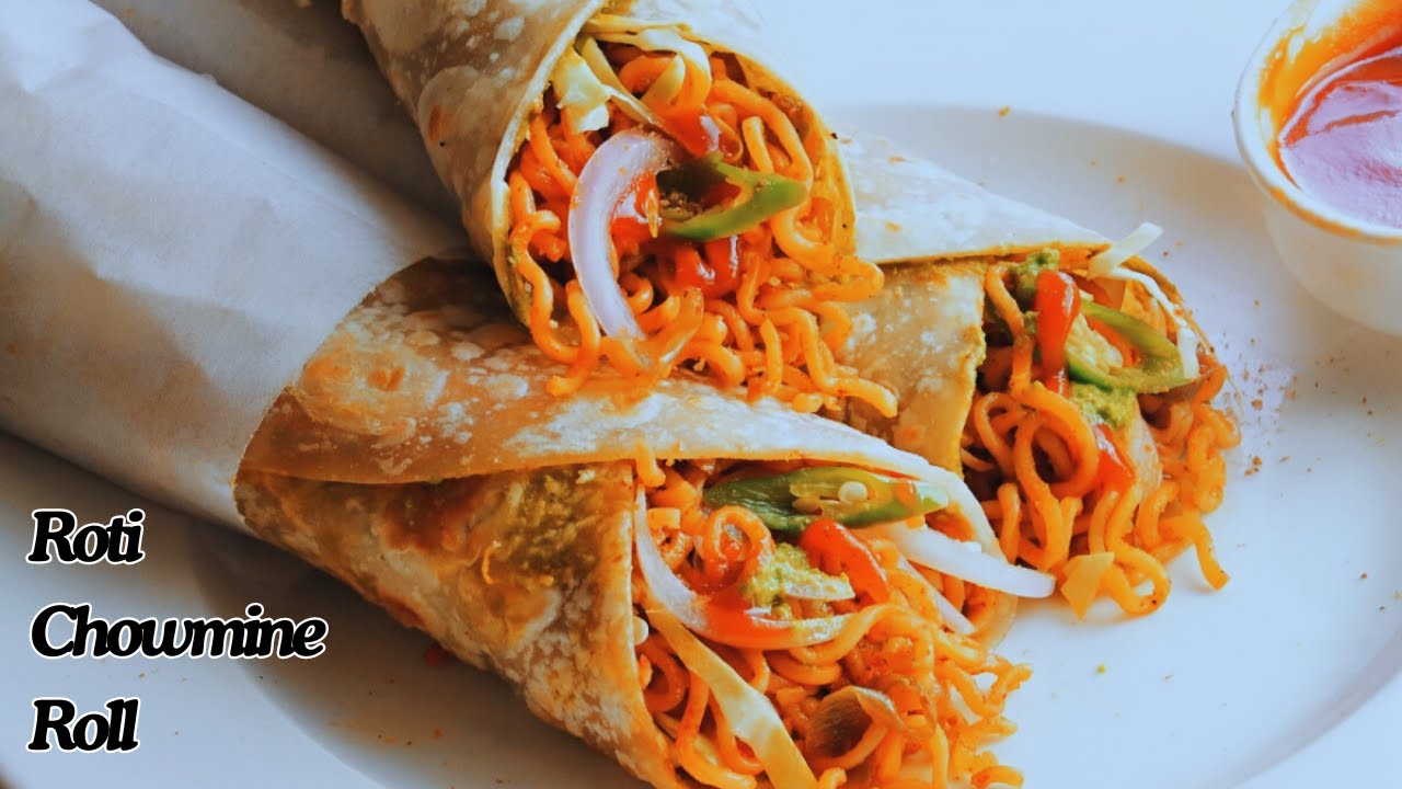 देसी रोटी चाउमिन रोल बनाने का सबसे आसान तरीका | Homemade Desi Roti Chow ...