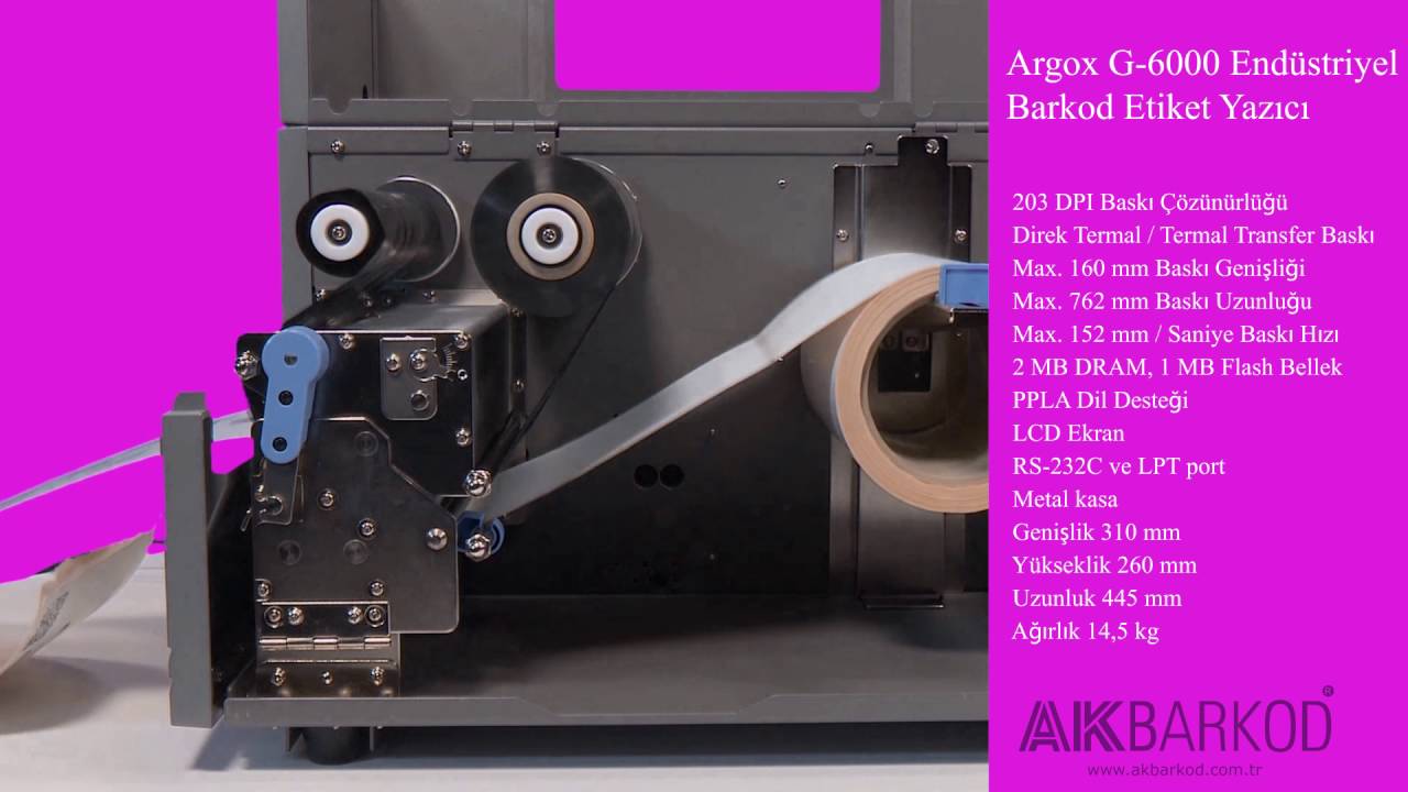 Argox G-6000 Endüstriyel Barkod / Etiket Yazıcı - YouTube