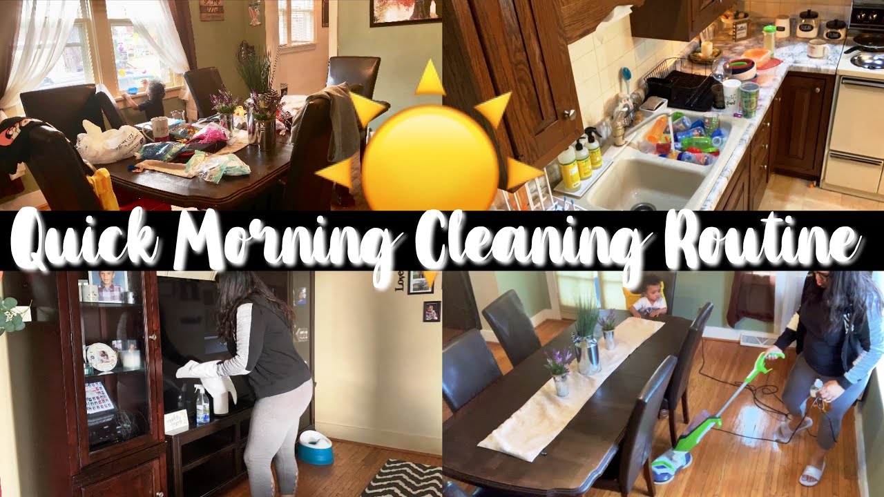 MESSY HOUSE CLEAN WITH ME | MORNING CLEANING ROUTINE | SAHM MOTIVATION ...