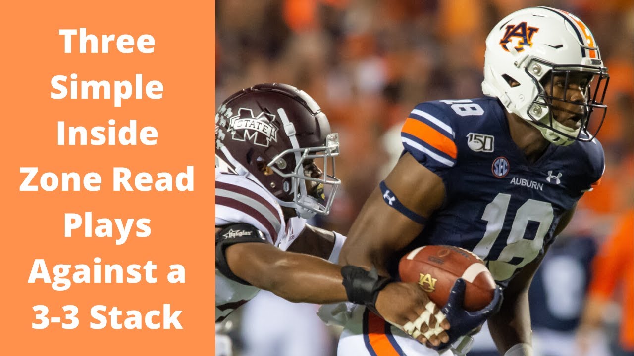 Three Simple Inside Zone Read Plays Against a 3-3 Stack - YouTube