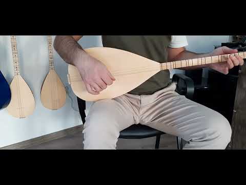 Turkish Acoustic Short Neck Baglama Saz | Kısa Sap Parlak cila Maun Bağlama