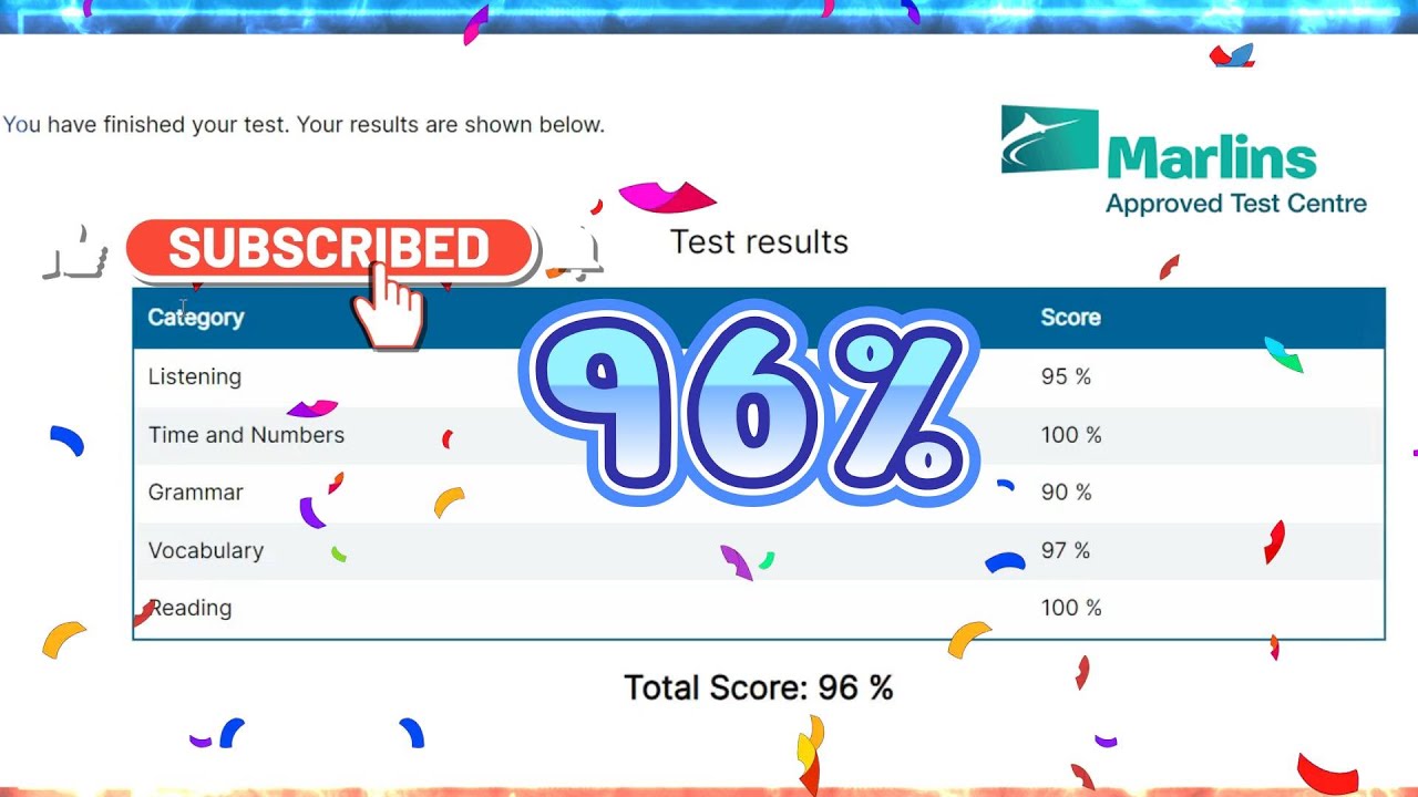 Marlins Test For Seafarer Score 96% - YouTube