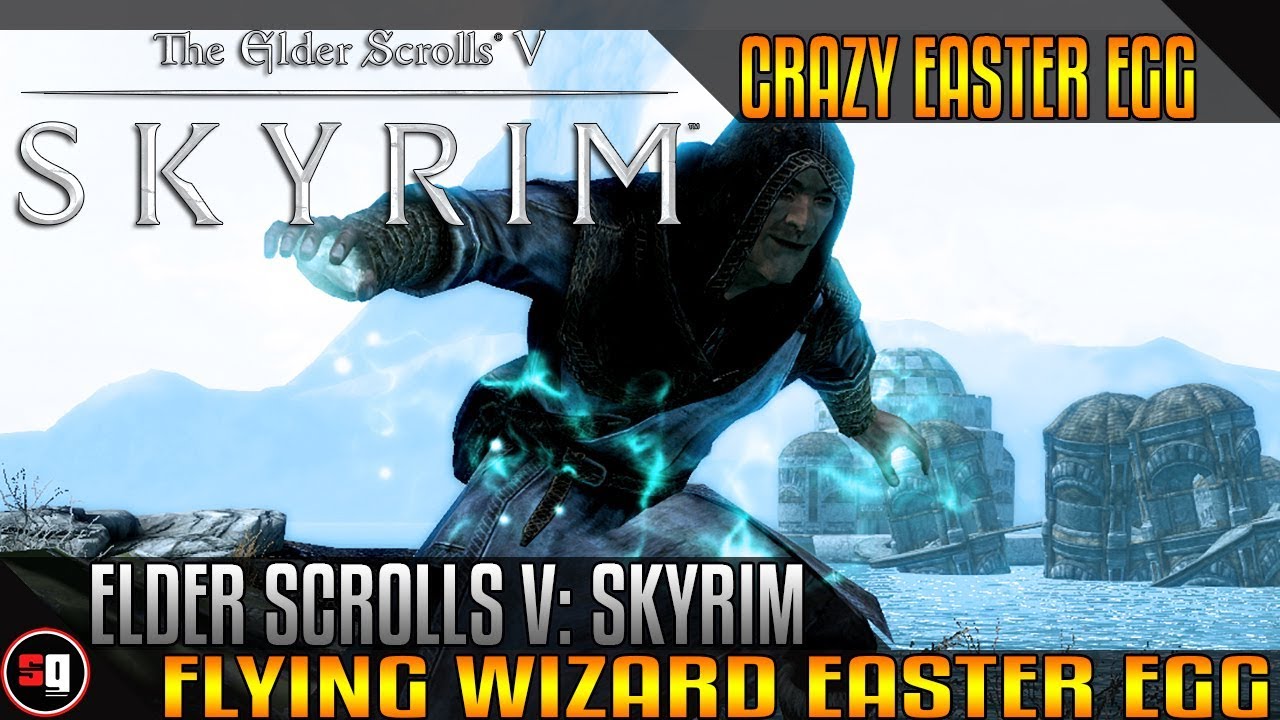 Elder Scrolls V: Skyrim Dragonborn - Flying Wizard Easter Egg - YouTube