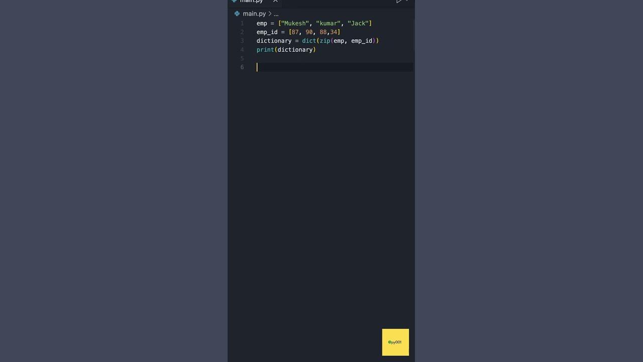 How To Combine Two Lists Into A Dictionary Py001 Coding Programming Python Youtube 