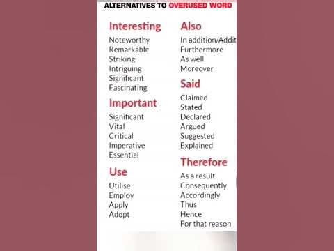 Alternatives for Overused Words 📽️🎥 IELTS 9 band #vocabulary |DAILY USE ...