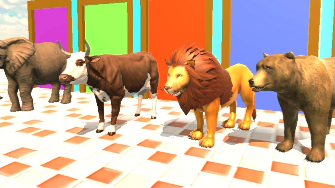 Bermain Hewan di dunia Angkasa || Sapi,Singa,Beruang,Gajah, - YouTube