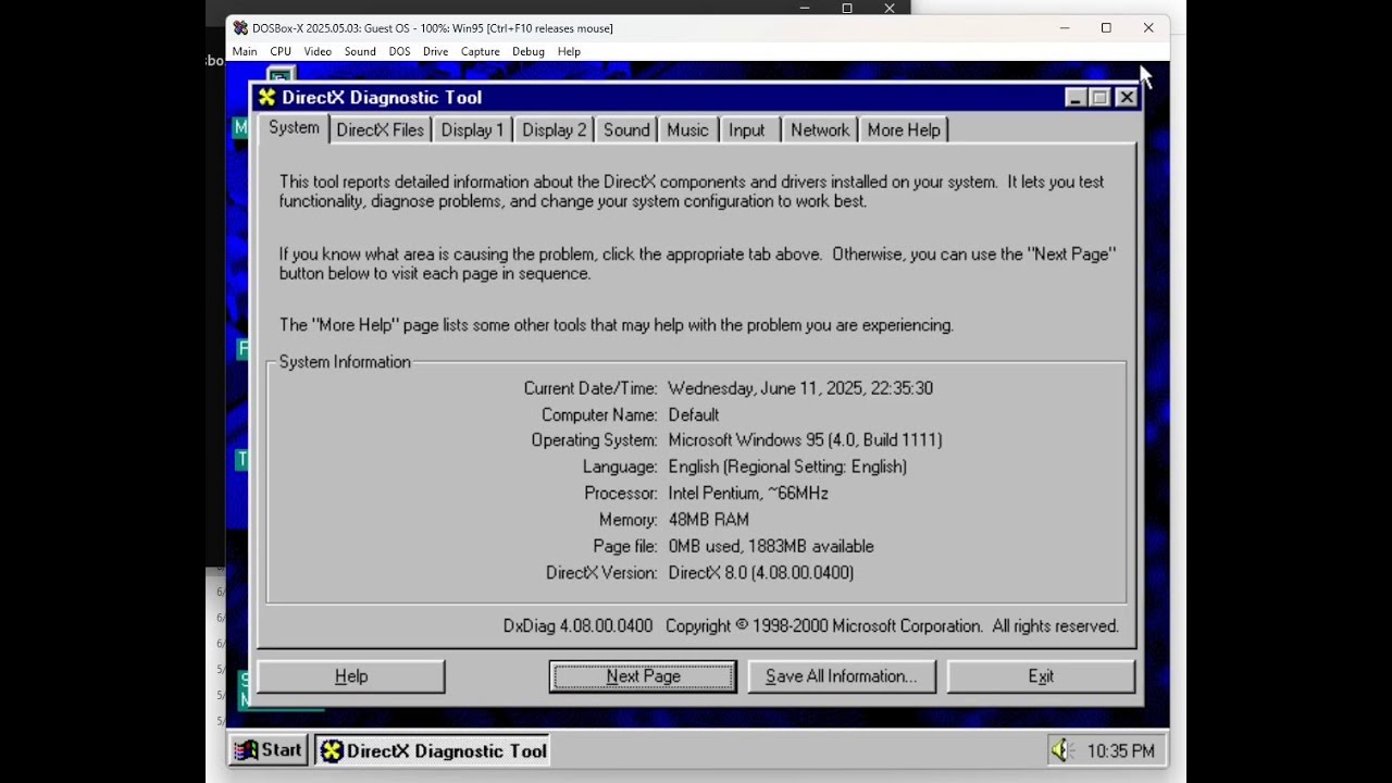 Installing Windows 95 on DOSBox-x with the 3DFX Voodoo - YouTube