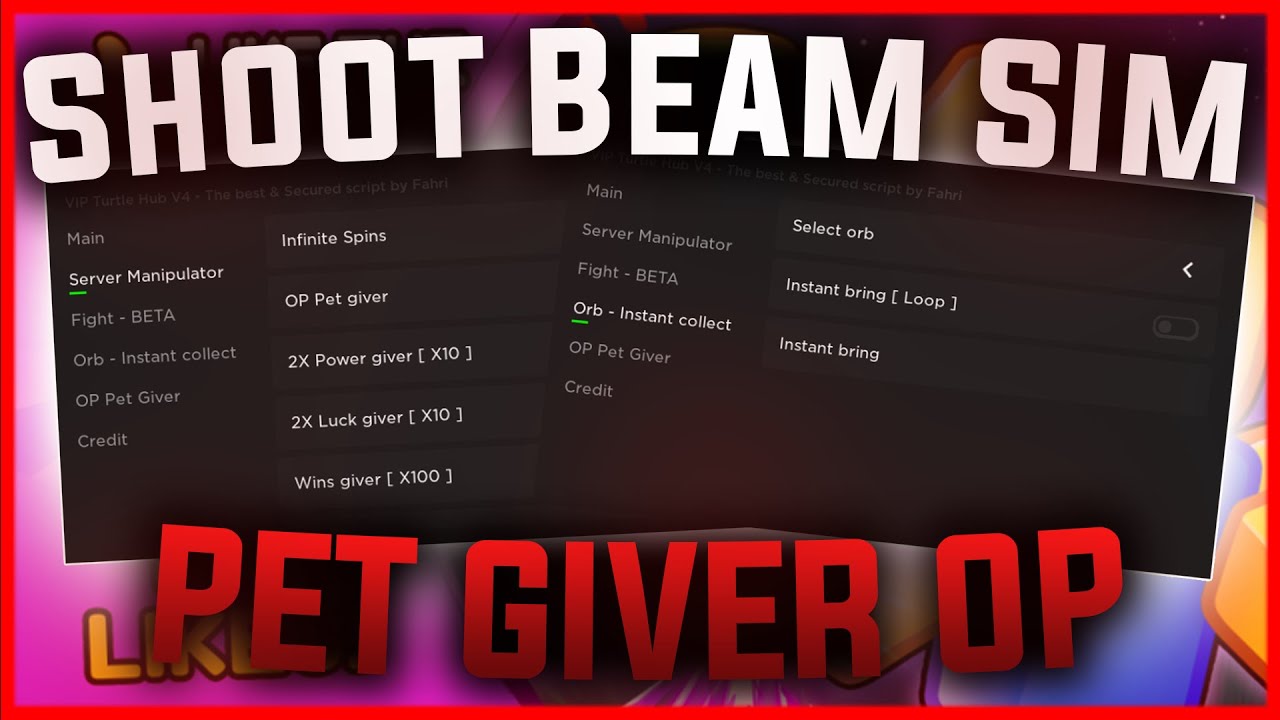 [MOBILE] SHOOT BEAM SIMULATOR | PET GIVER, AUTOCLICK, AUTOGEMS ...