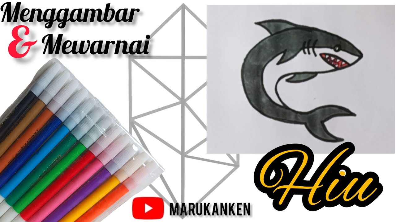 CARA MENGGAMBAR IKAN HIU | How to draw a shark - YouTube