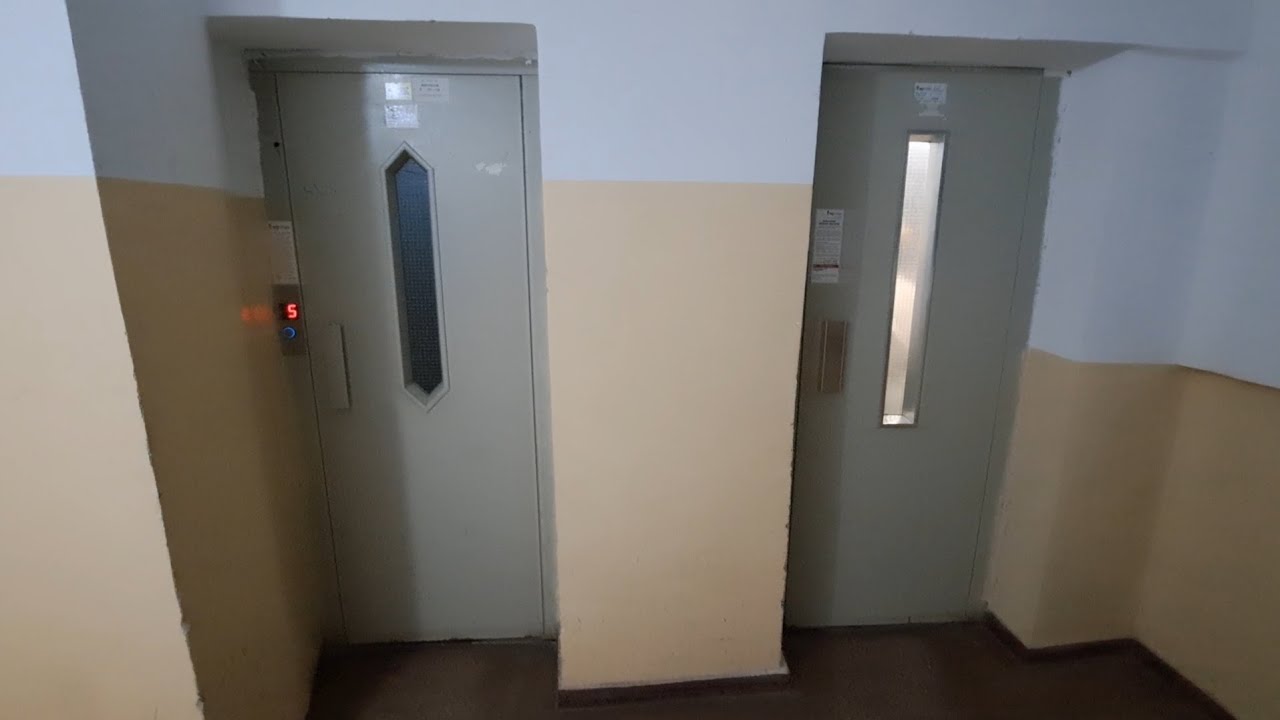 Another 2 old modernized IFMA traction elevators @ Strada Unirii 72, sc ...