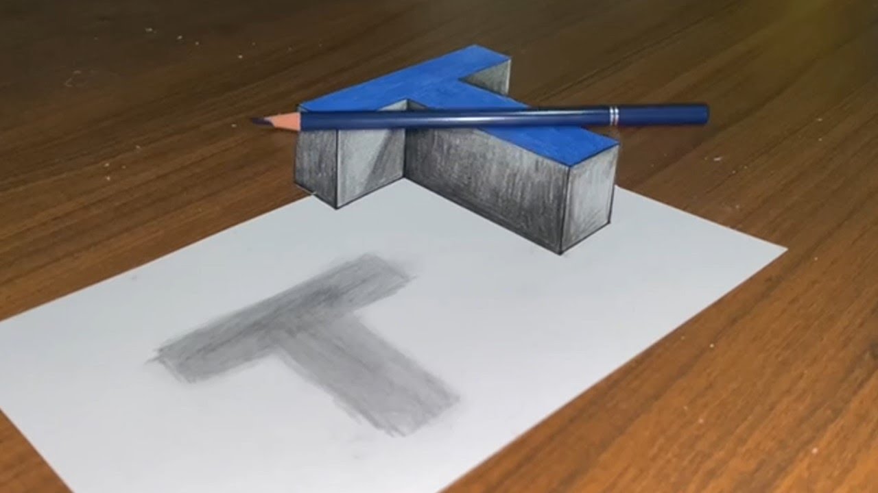 How To Draw a 3D Letter T That Pops Off the Page! - YouTube