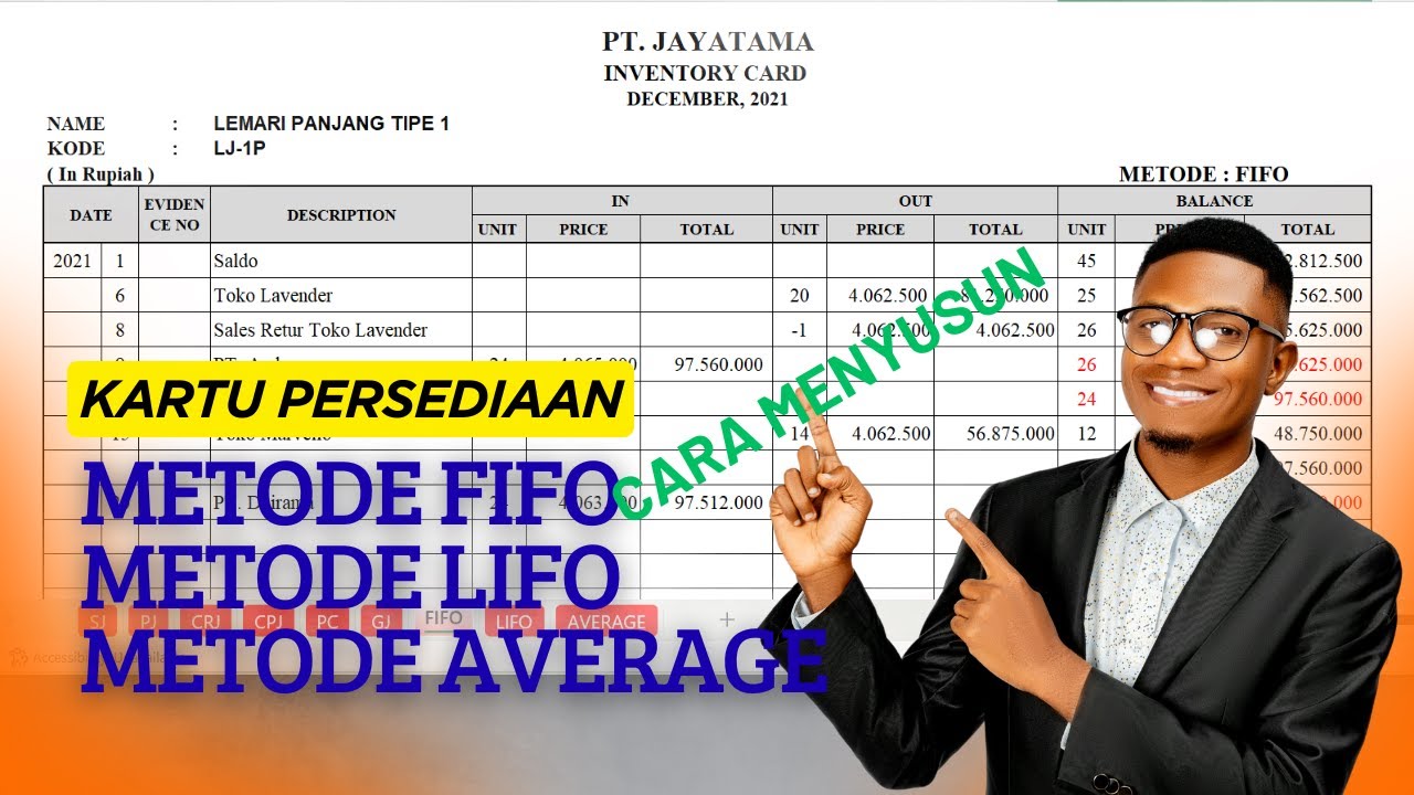 CARA MENYUSUN KARTU PERSEDIAAN METODE FIFO LIFO DAN AVERAGE - YouTube