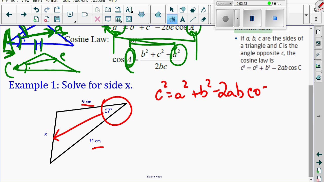 Unit 2 4 1 Introduction to Cosine Law and Example - YouTube