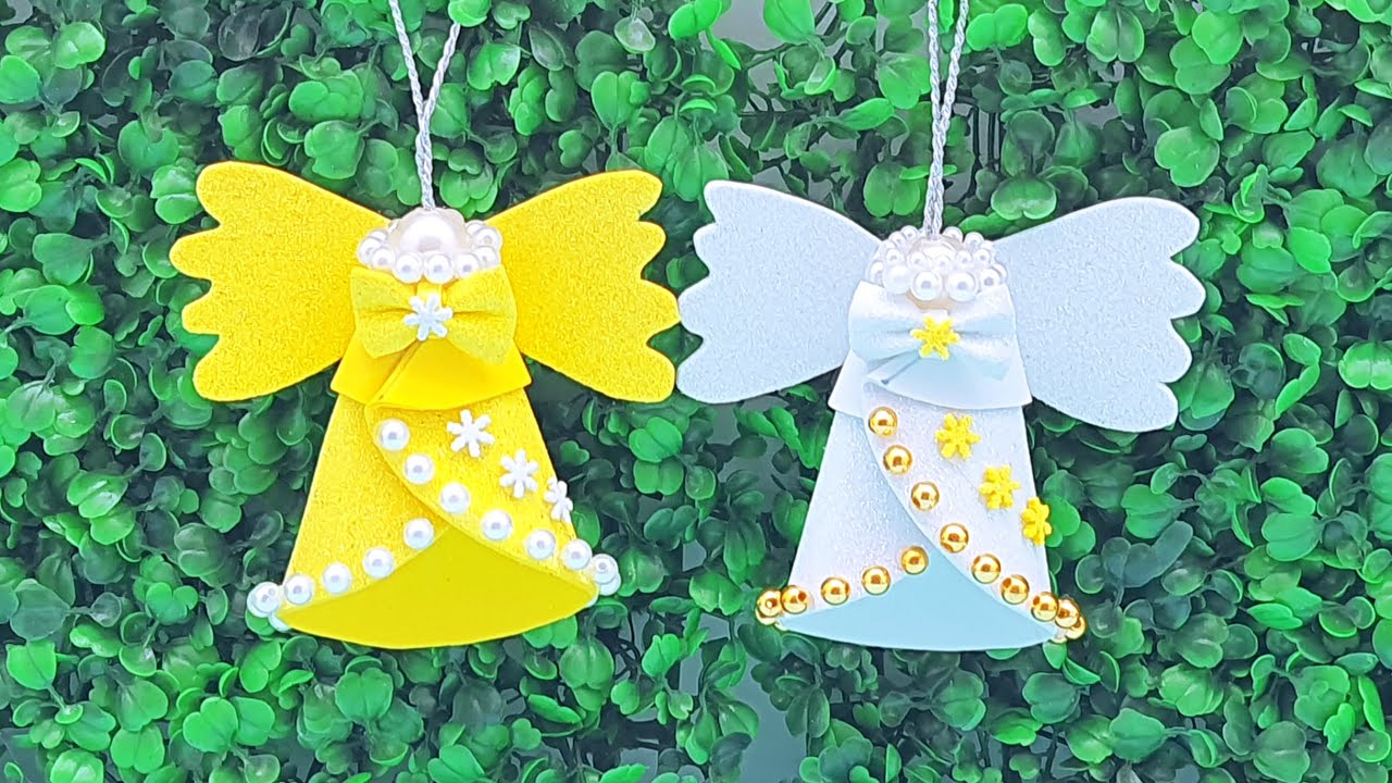 Christmas Angel Making With Foam Paper | Glitter Eva Foam | DIY ...