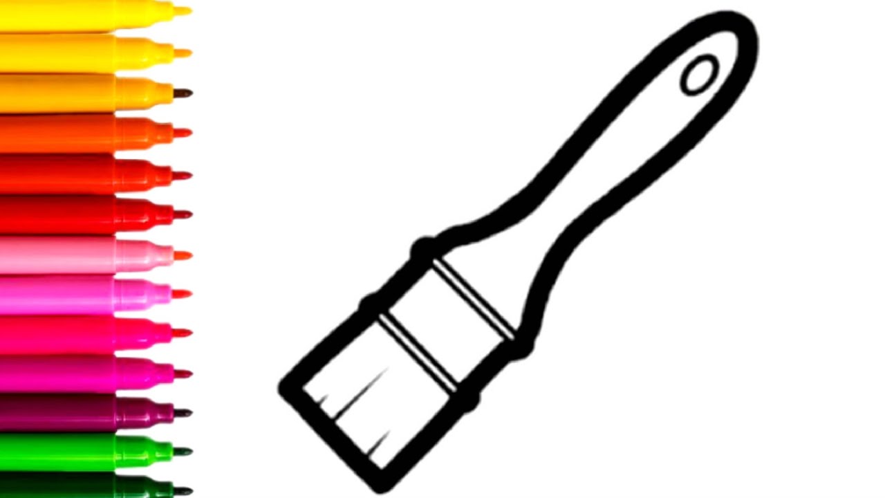 Paint Brush 🖌Drawing painting colouring forkids & Toodlersl How to draw ...