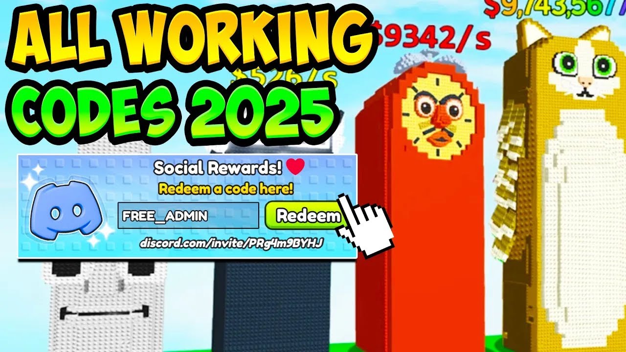 ALL NEW WORKING CODES FOR BUILD A TOWER IN 2025! | Roblox Build a Tower ...