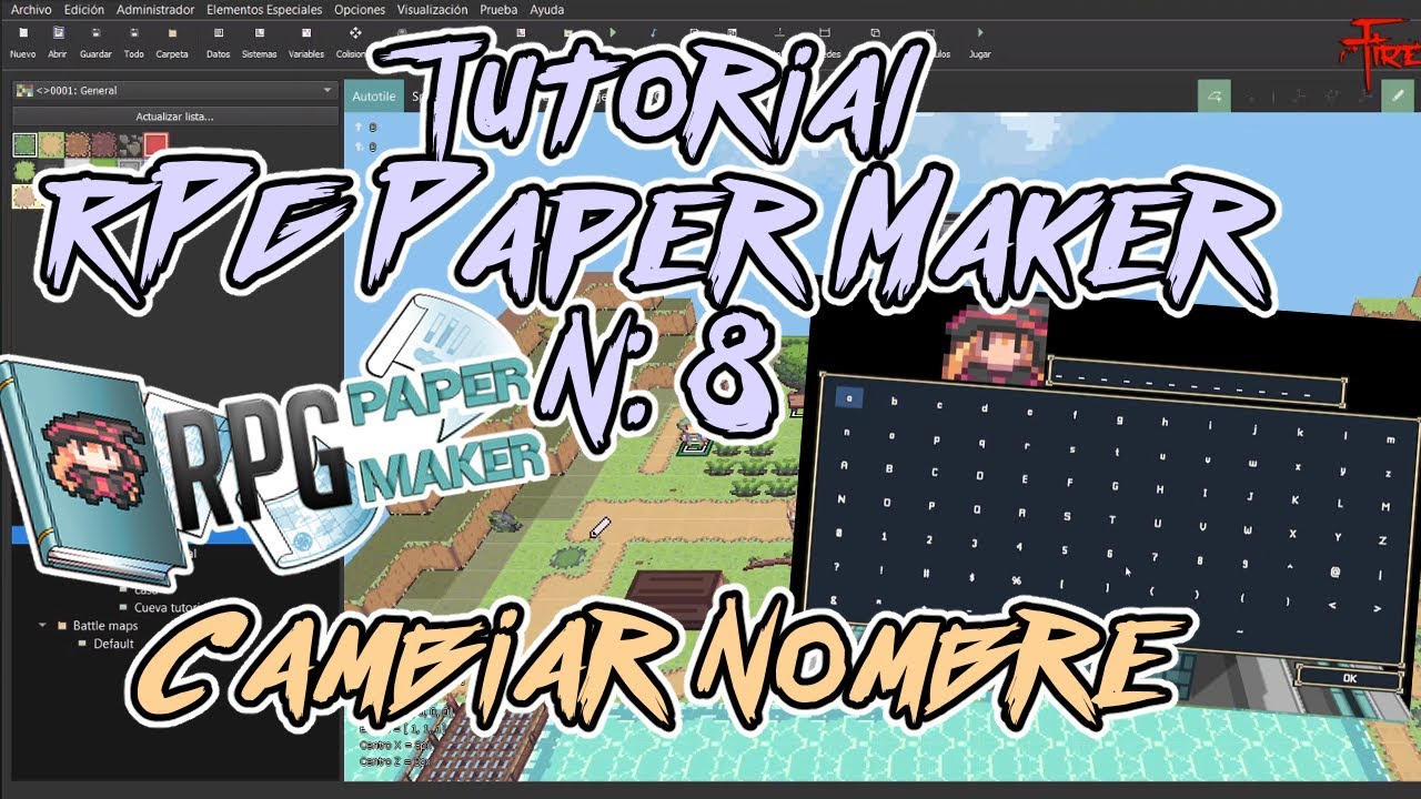 8- RPG Paper Maker Tutorial: Cambiar el Nombre del Jugador/personaje ...