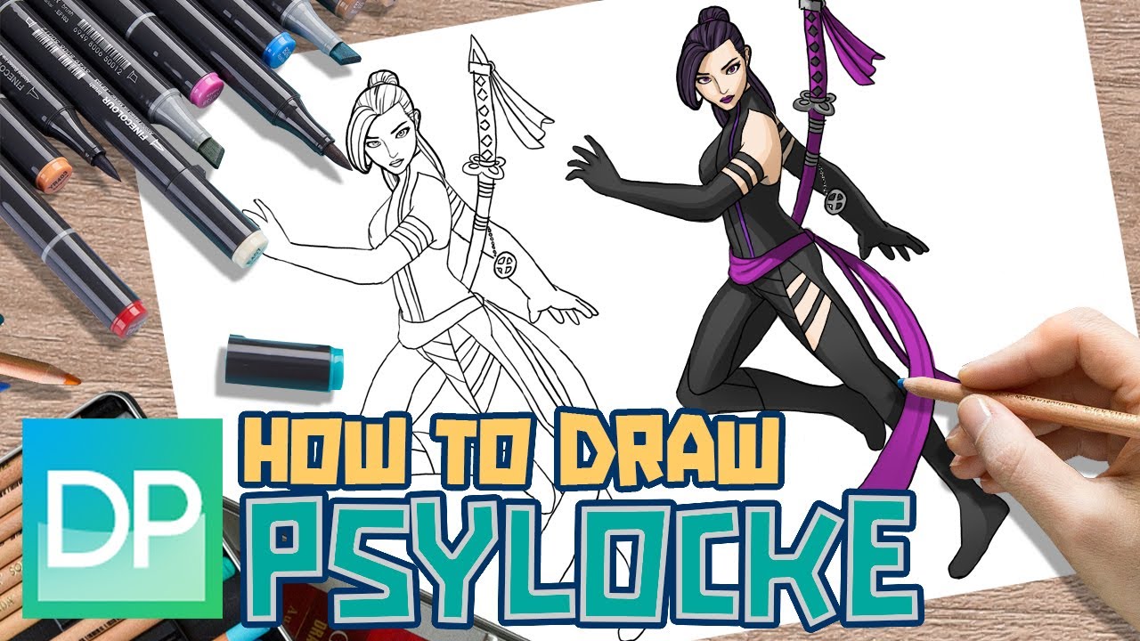 [DRAWPEDIA] HOW TO DRAW PSYLOCKE X-FORCE from FORTNITE - STEP BY STEP ...