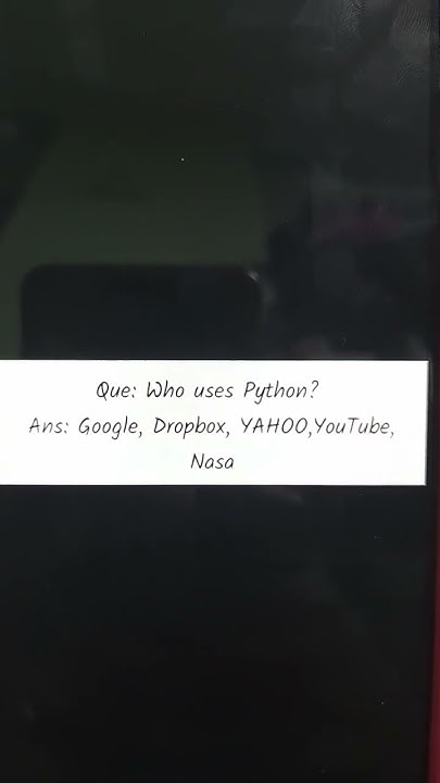 Who Uses Pythonpython Interviewquestions Pythoninterviewquestionsandansw Youtube