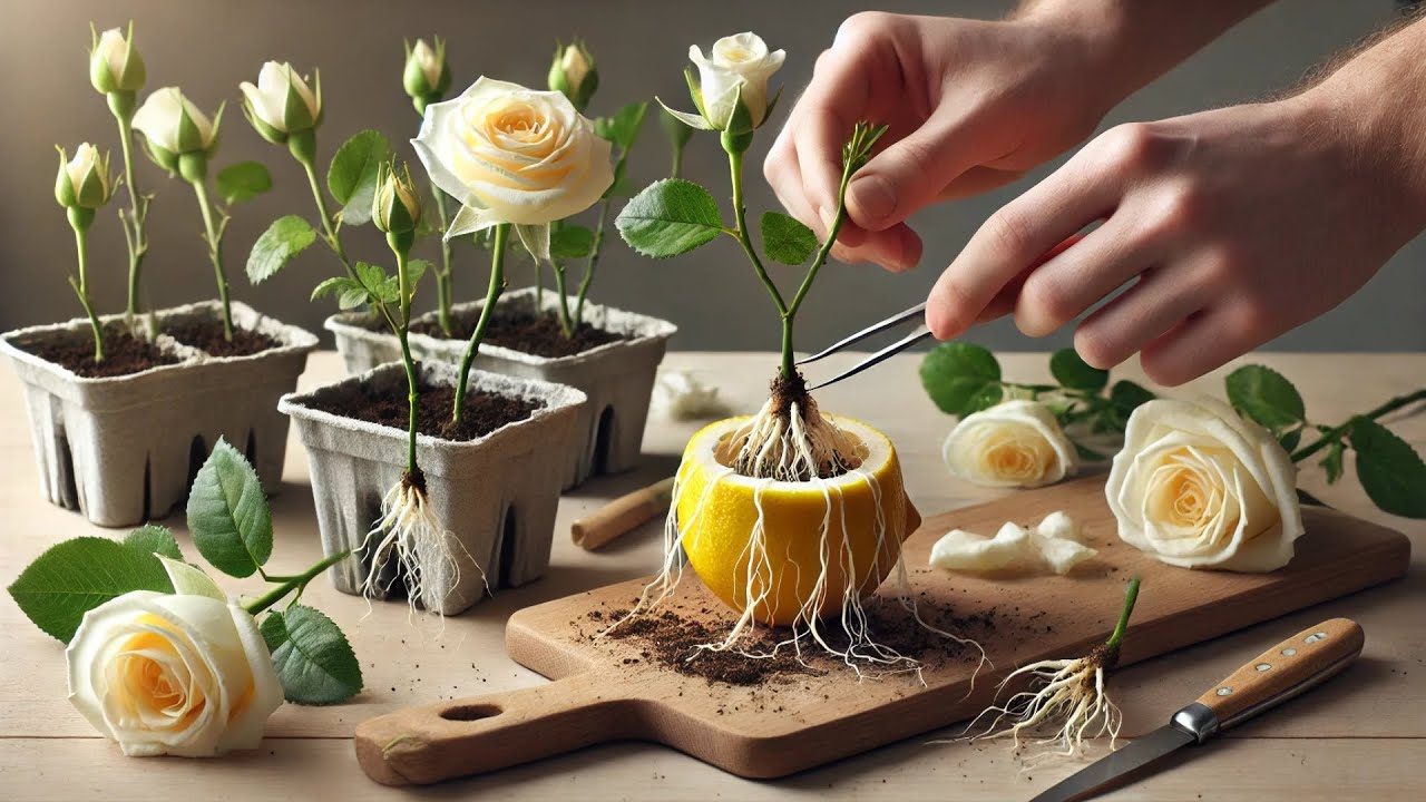 Unique way to propagate roses! Simple but effective - YouTube