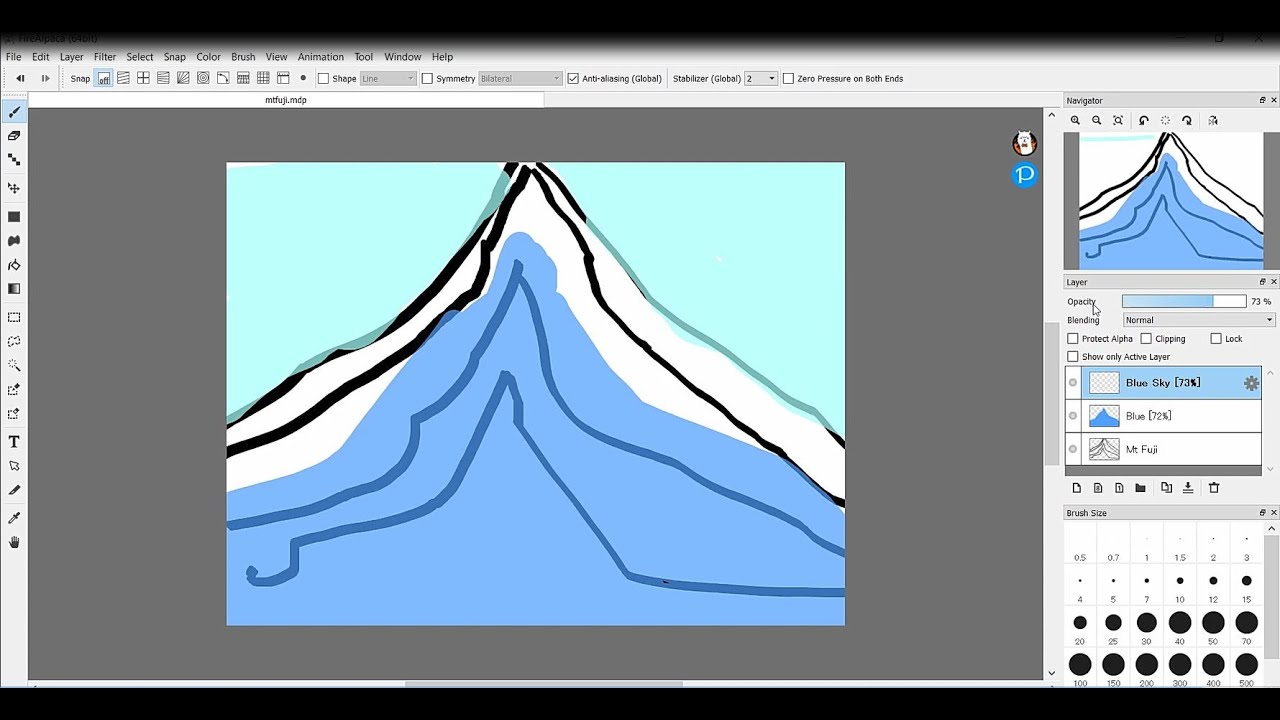 Mt. Fuji Marker Drawing in FireAlpaca - YouTube