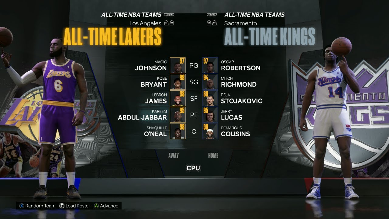 NBA 2K23 - Los Angeles Lakers @ Sacramento Kings - All Time Teams - YouTube