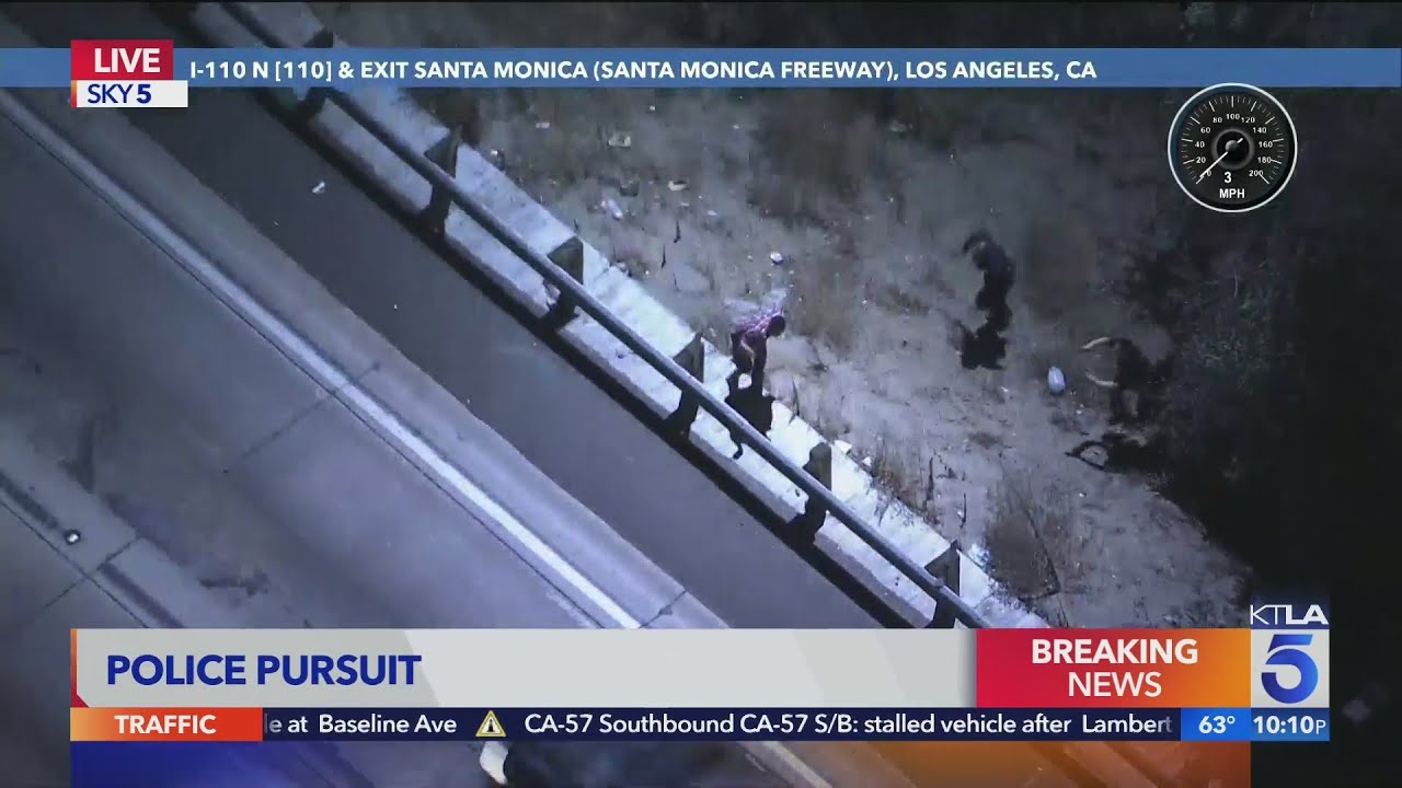Police pursuit ends in foot chase - YouTube